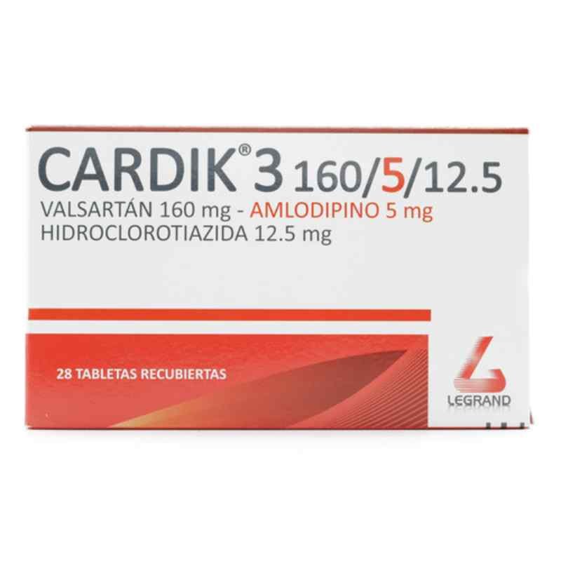 CARDIK 3 160/5/12.5 MG CAJA X 28 TABLETAS