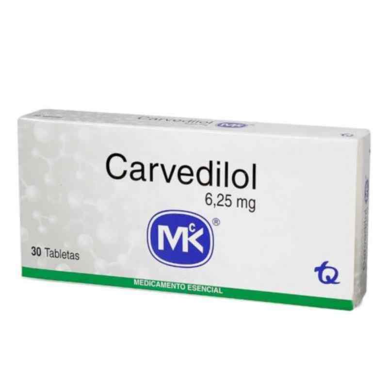 CARVEDILOL 6.25 MG CAJA X 30 TABLETAS MK