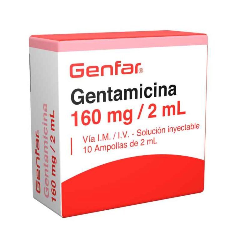 GENTAMICINA 160 MG/2ML CAJA X 10 AMPOLLAS GENFAR