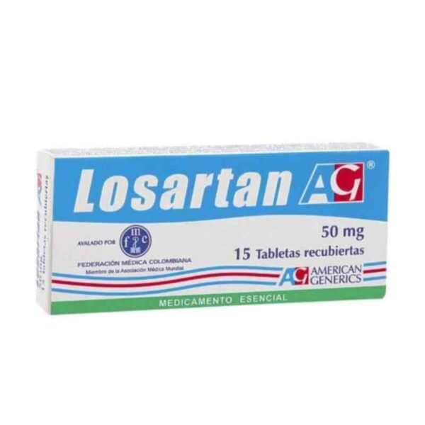 LOSARTAN 50 MG CAJA X 15 TABLETAS AG