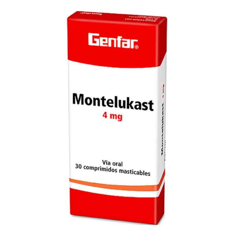 MONTELUKAST 4 MG CAJA X 30 TABLETAS GENFAR