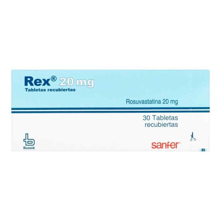 REX Rosuvastatina 20 mg -Caja de 30 Tabletas para Colesterol