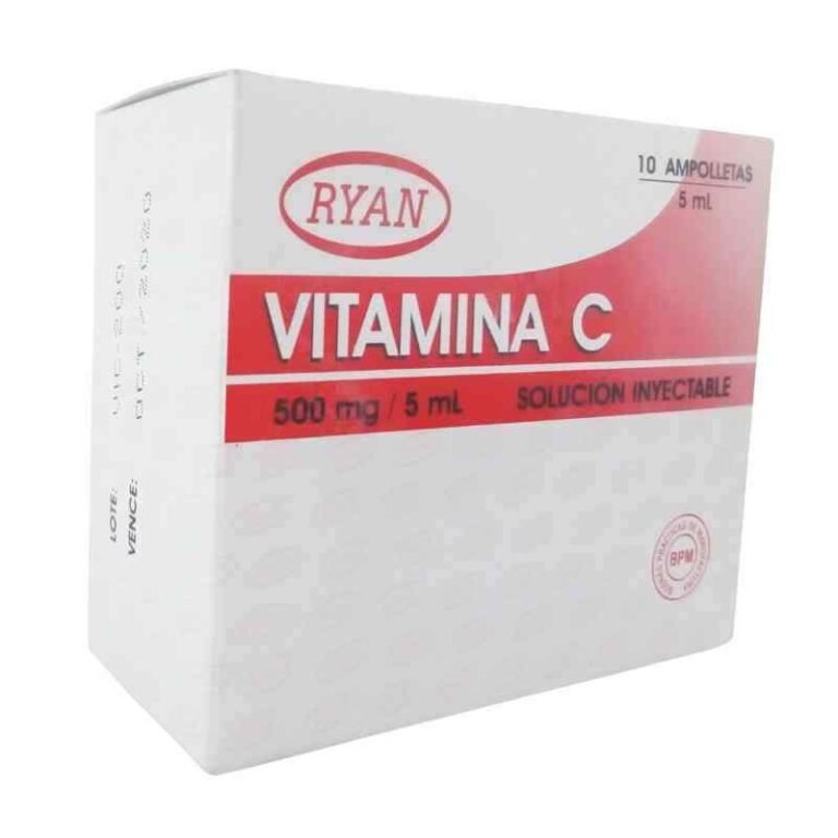 Vitamina C Inyectable 500 mg – Ampollas 5 ml | Caja x 10