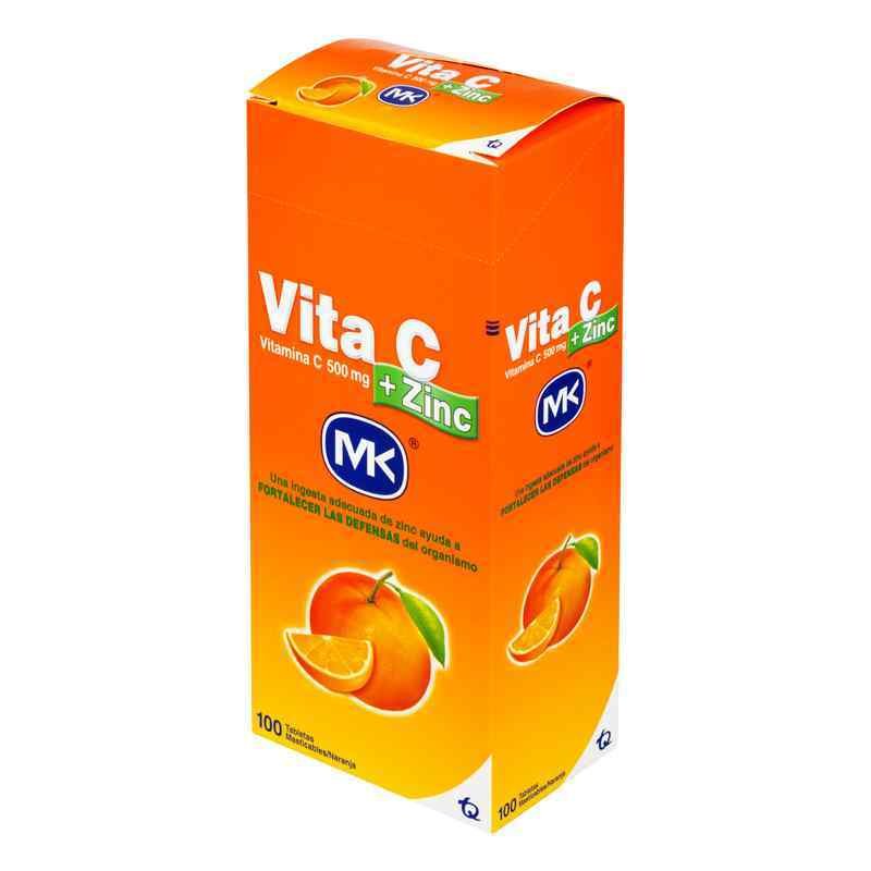 VITAMINA VITA C+ZINC NARANJA MASTICABLE X 100 TABLETAS